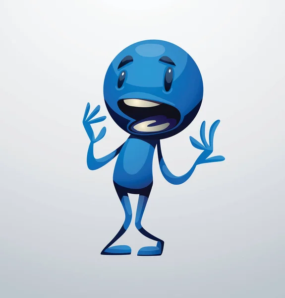 Funny little blue man showing his muscles — Stock Vector © IvanNikulin ...