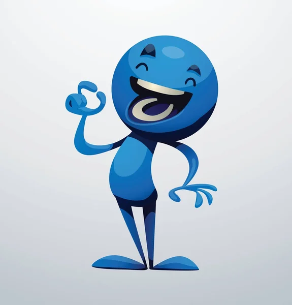 Funny little blue man showing his muscles — Stock Vector © IvanNikulin ...