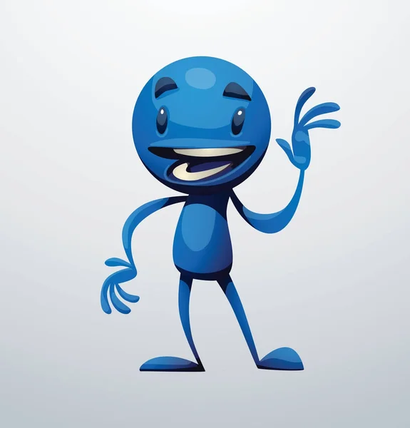 Funny little blue man refusing of something — Stock Vector ...