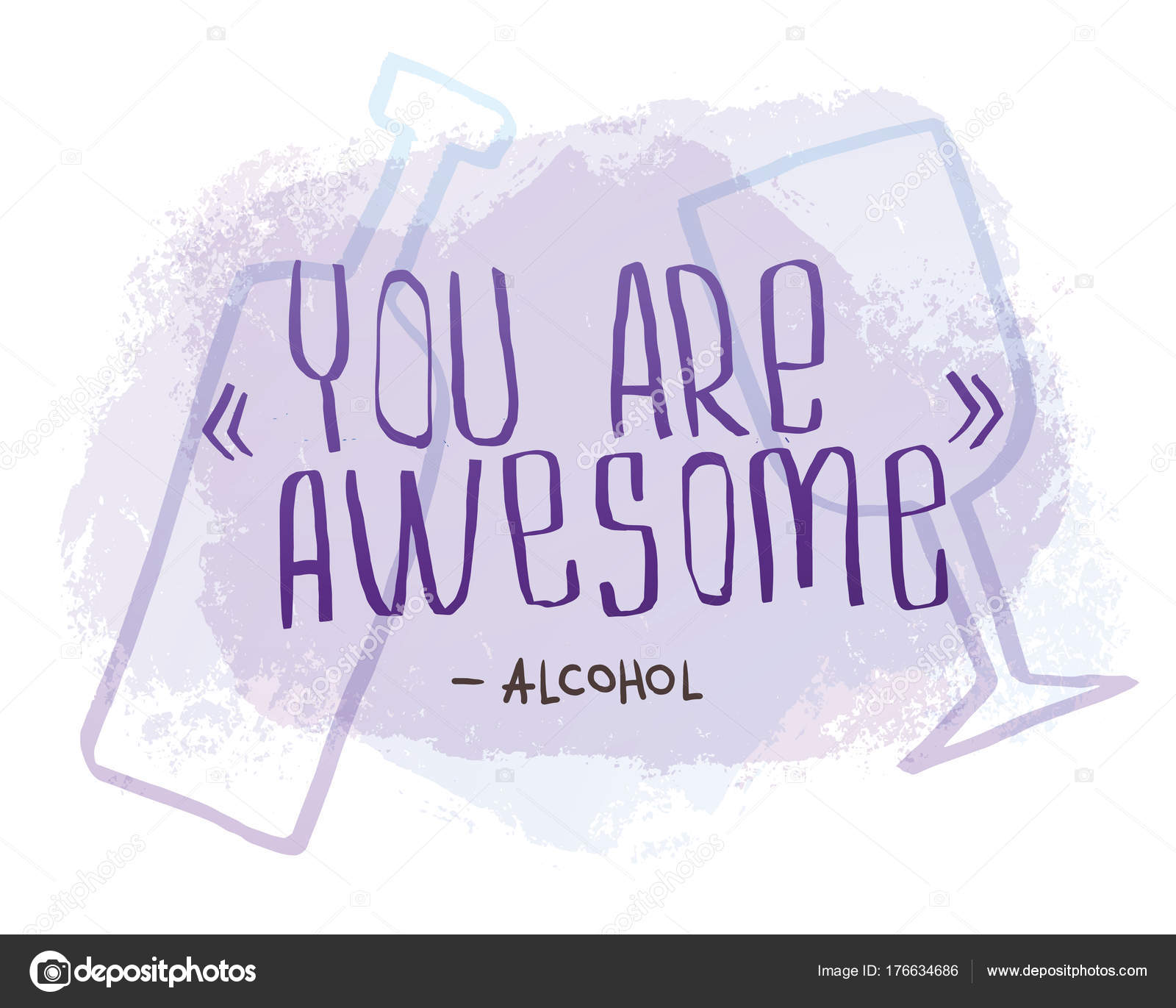 Motivational card "You are awesome - Alcohol" Stock Vector by ...