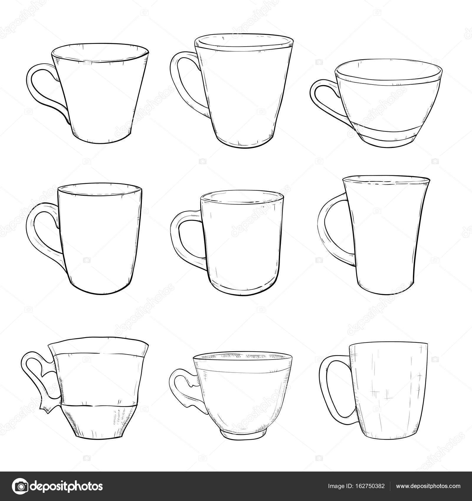 Sketch set of cups Stock Vector Image by ©BeatWalk #162750382