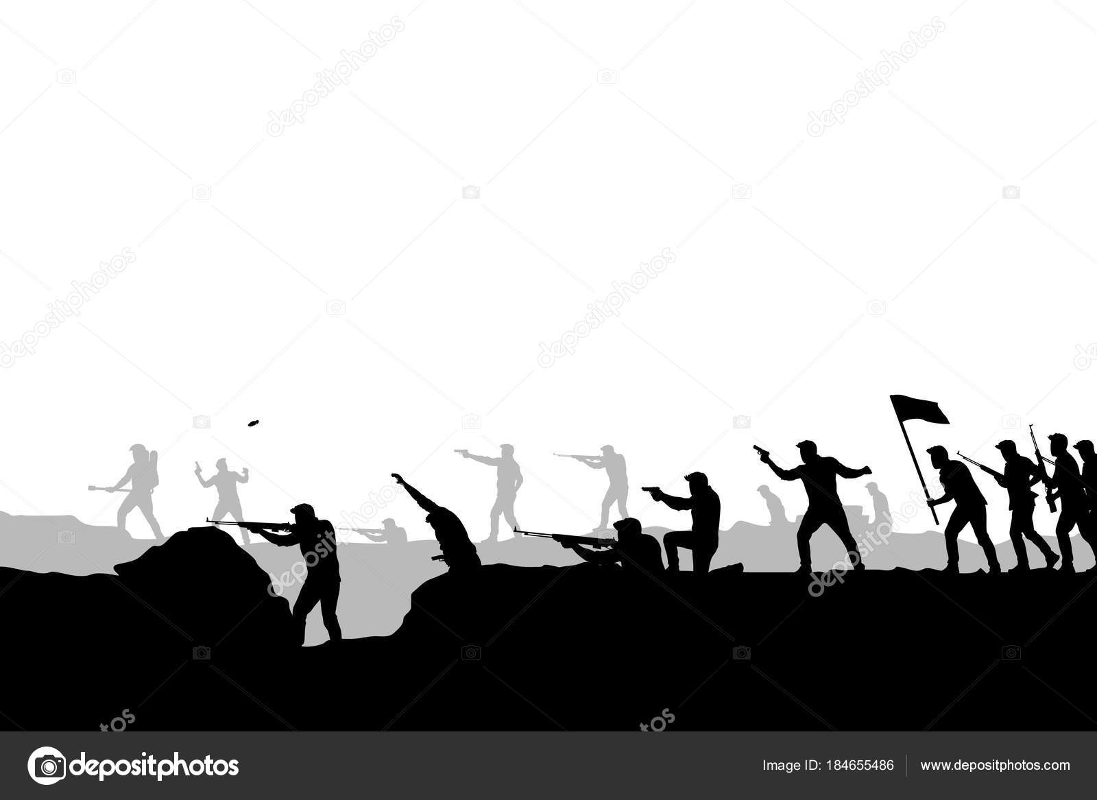 War attacking picture silhouette Stock Vector Image by ©IfH85 #184655486