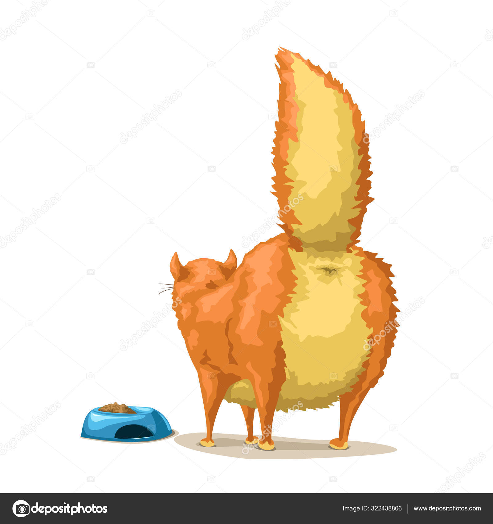 Cartoon cat back view Stock Vector by ©IfH85 322438806