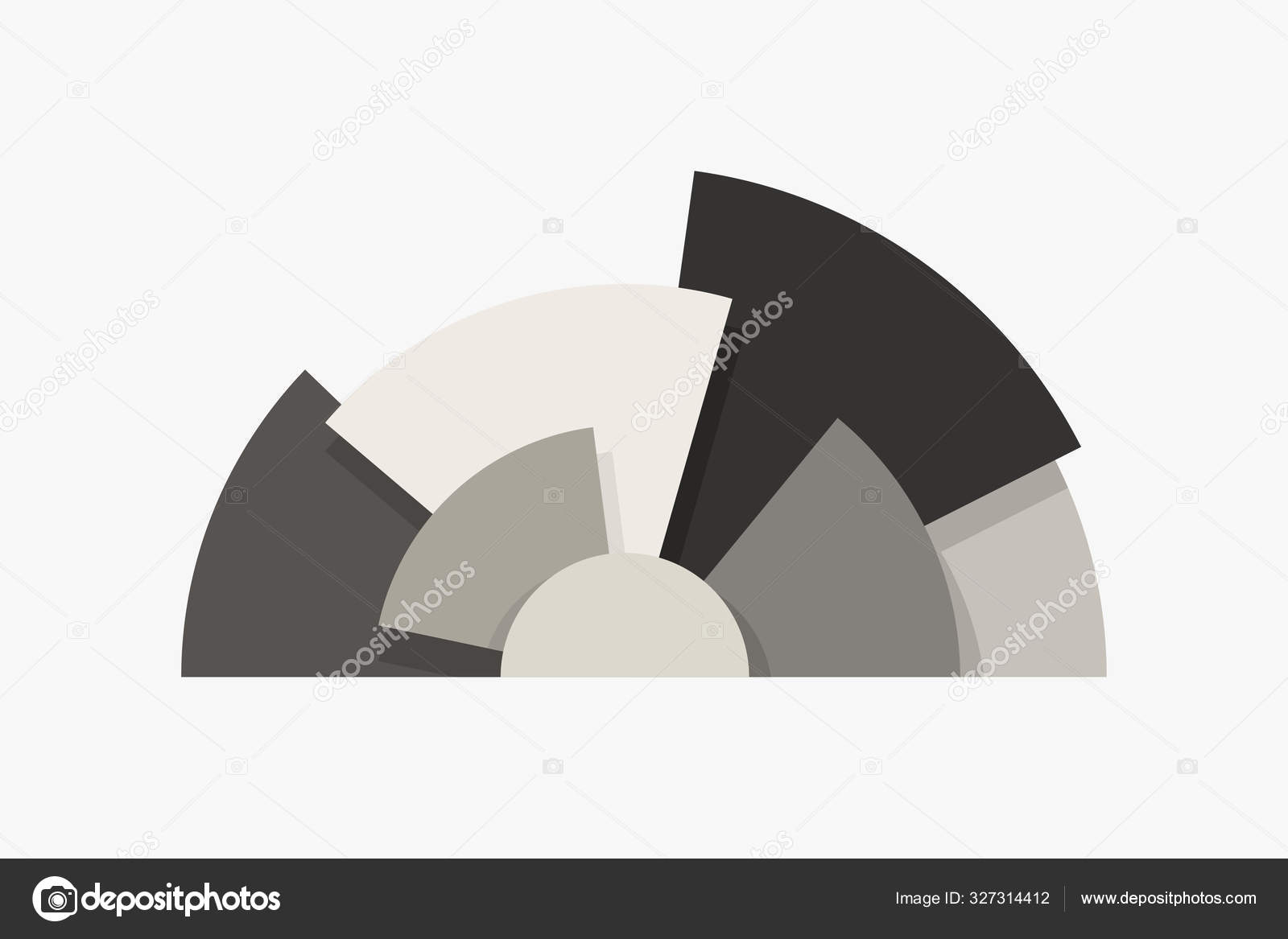 Half circle diagram monochrome color Stock Vector by ©IfH85 327314412