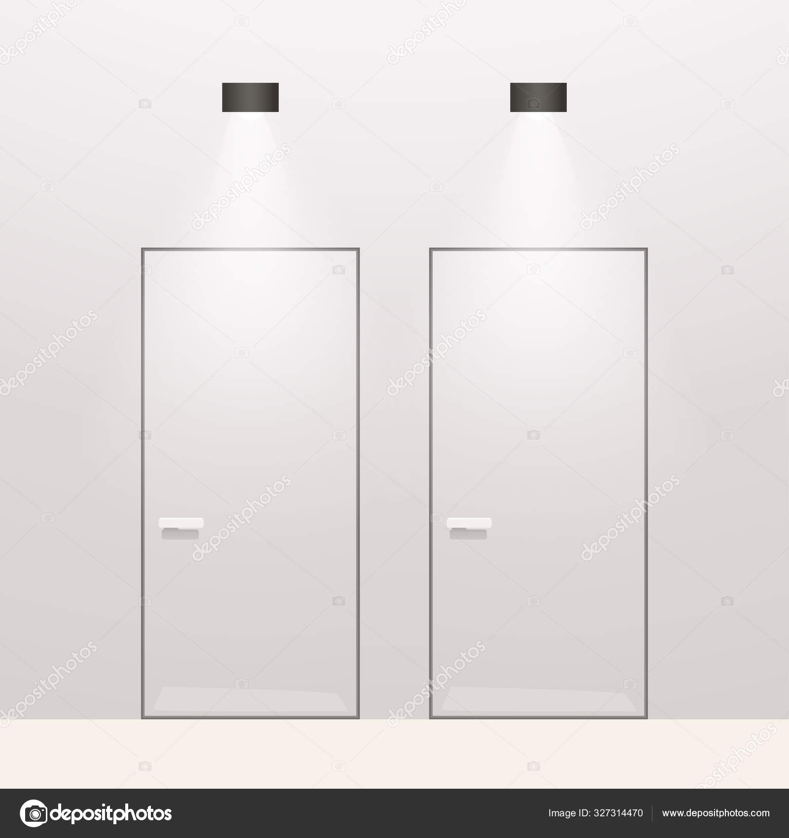Modern wc doors on white background Stock Vector Image by ©IfH85 #327314470