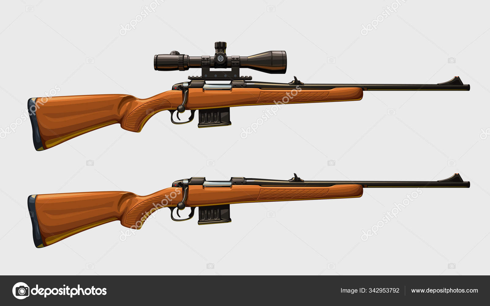 Sniper rifles set side view Stock Vector Image by ©IfH85 #342953792