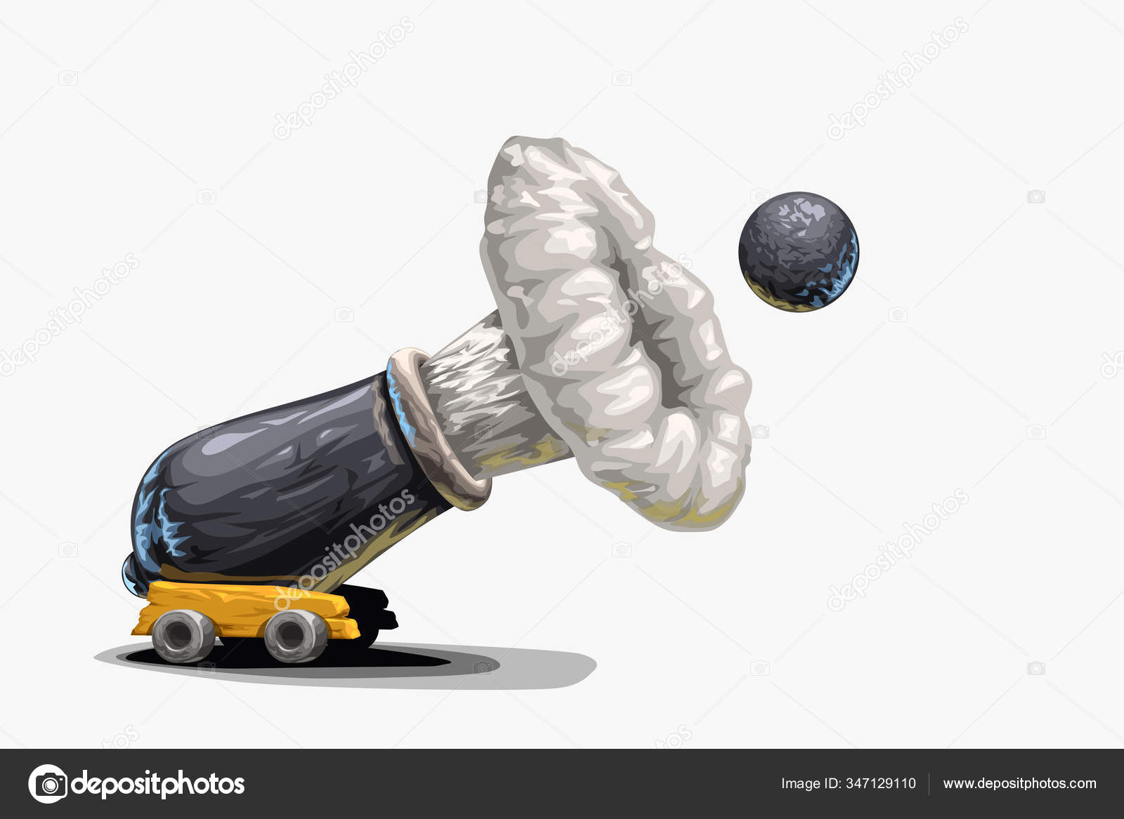 Cartoon canon shot on white Stock Vector Image by ©IfH85 #347129110