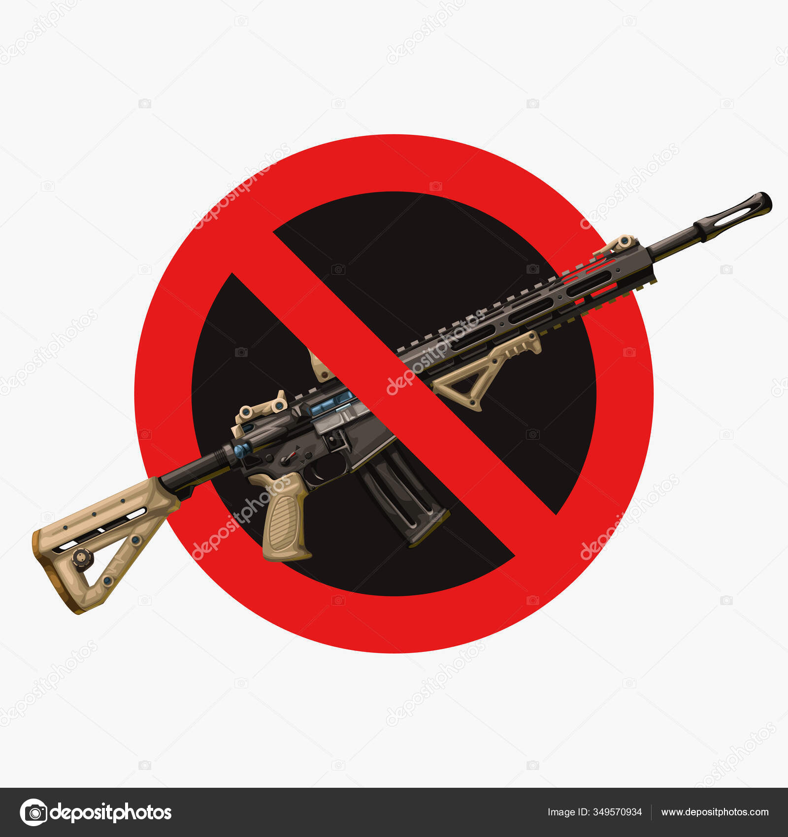 No assault rifle weapon sign Stock Vector Image by ©IfH85 #349570934