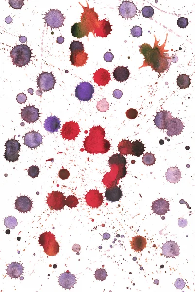 Watercolor drops on the white paper - Stock Image - Everypixel