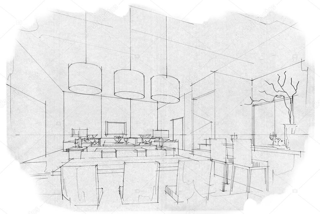 Sketch interior perspective Stock Photo by ©last19 128762108