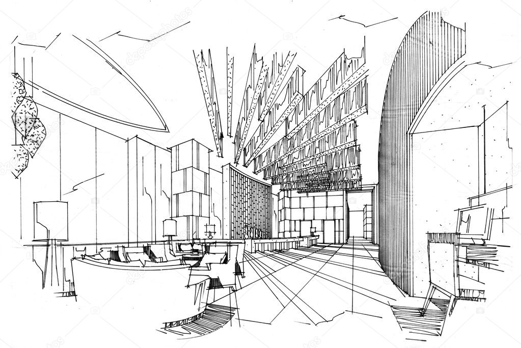 Sketch interior perspective Stock Photo by ©last19 128763424