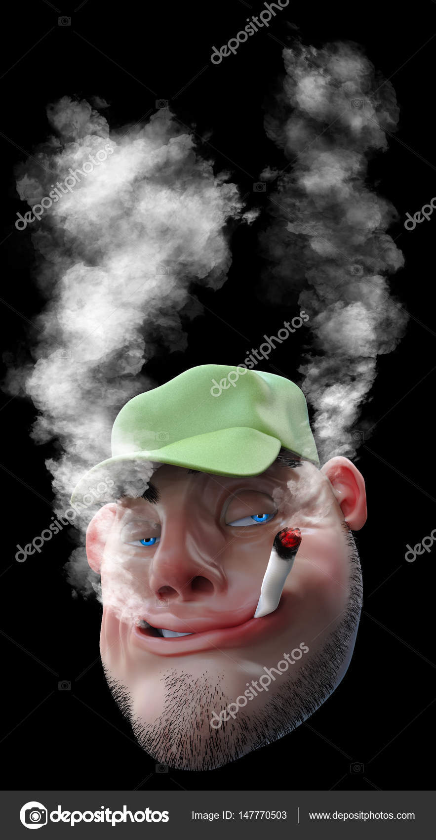Cartoon Person Smoking Weed