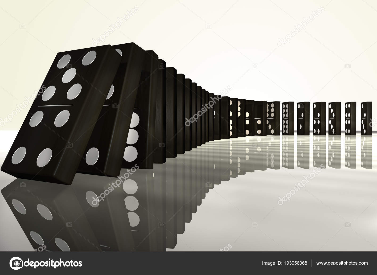 Rendering Row Falling Dominoes Stock Photo by ©tifonimages 193056068