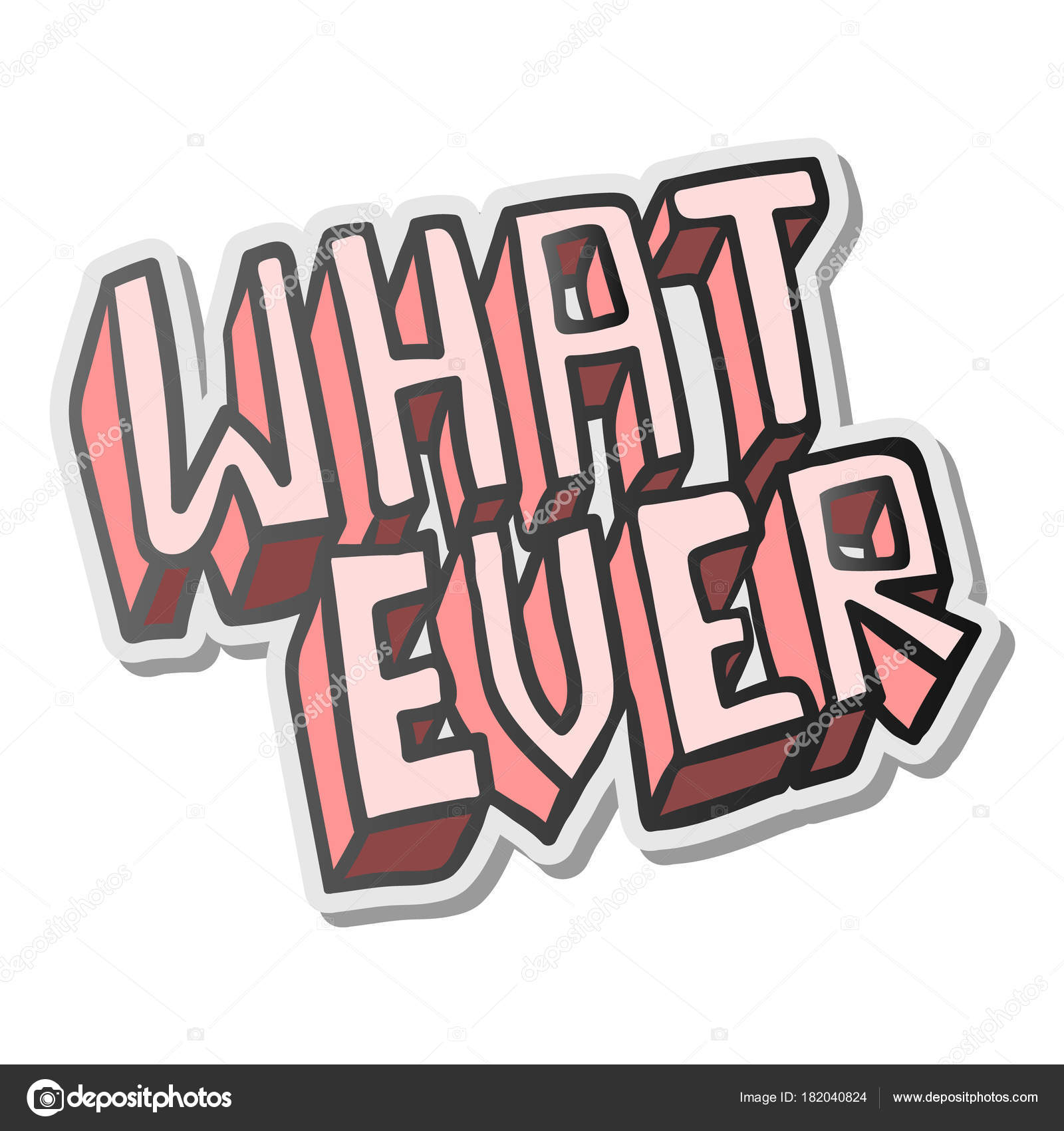 WHATEVER word, pink sticker Stock Vector by ©ikopylove 182040824