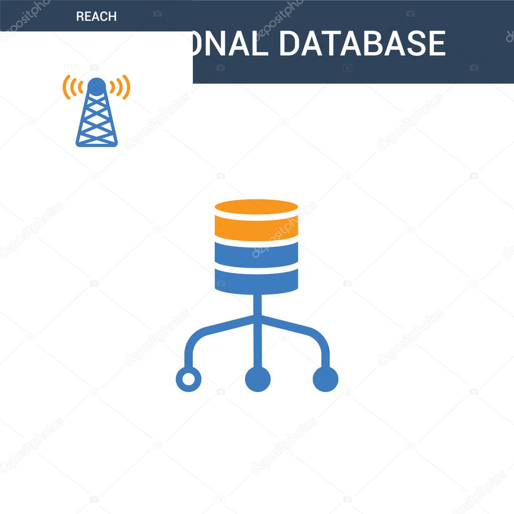 dos colores icono de vector de concepto de sistema de gestión de base ...