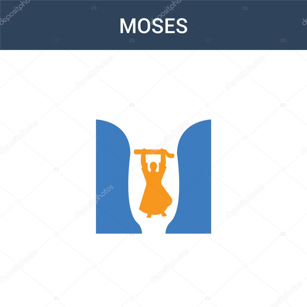 dos iconos de Moisés concepto vector de color. 2 ilustración vectorial ...