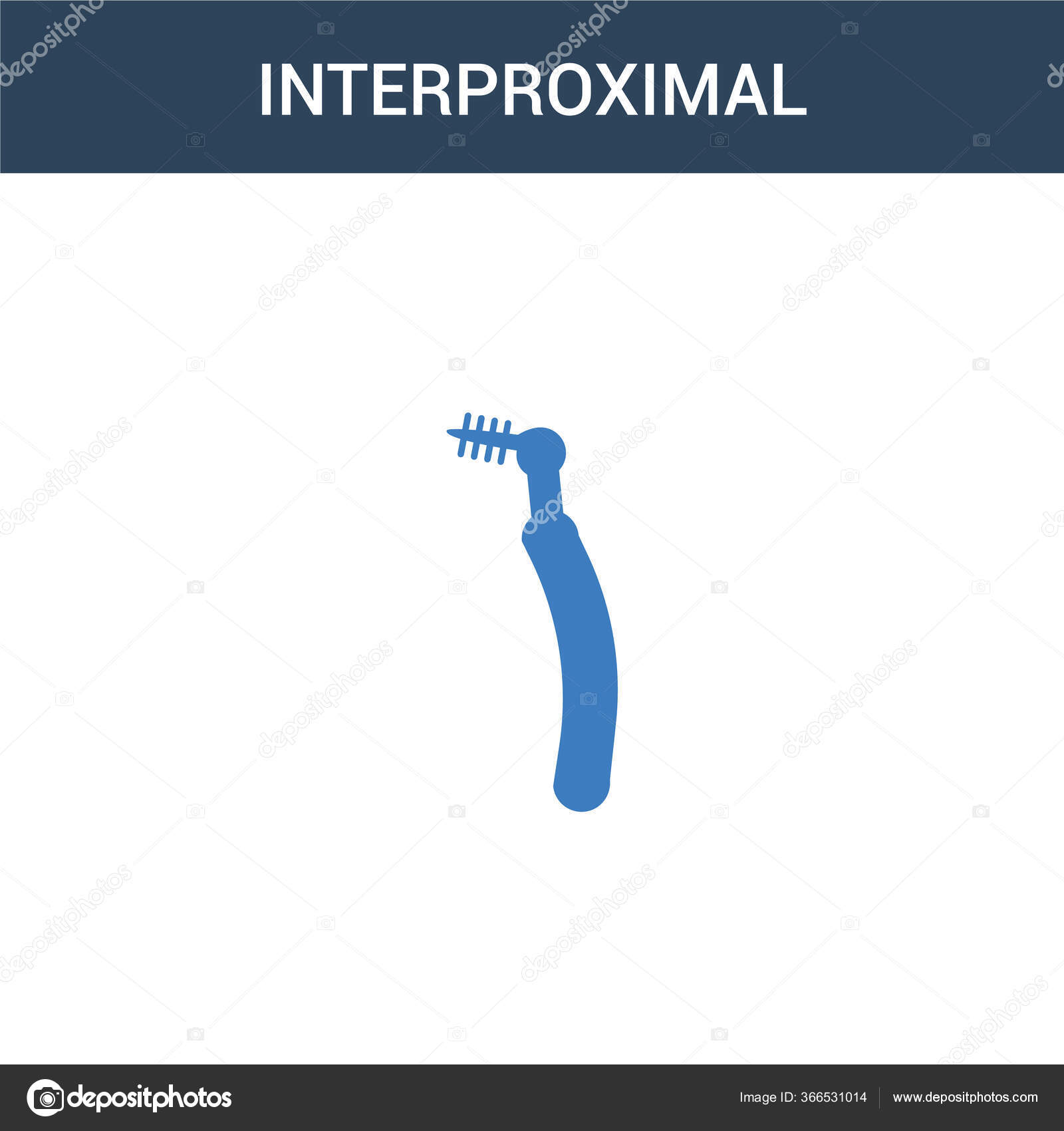 Two Colored Interproximal Concept Vector Icon Color Interproximal ...