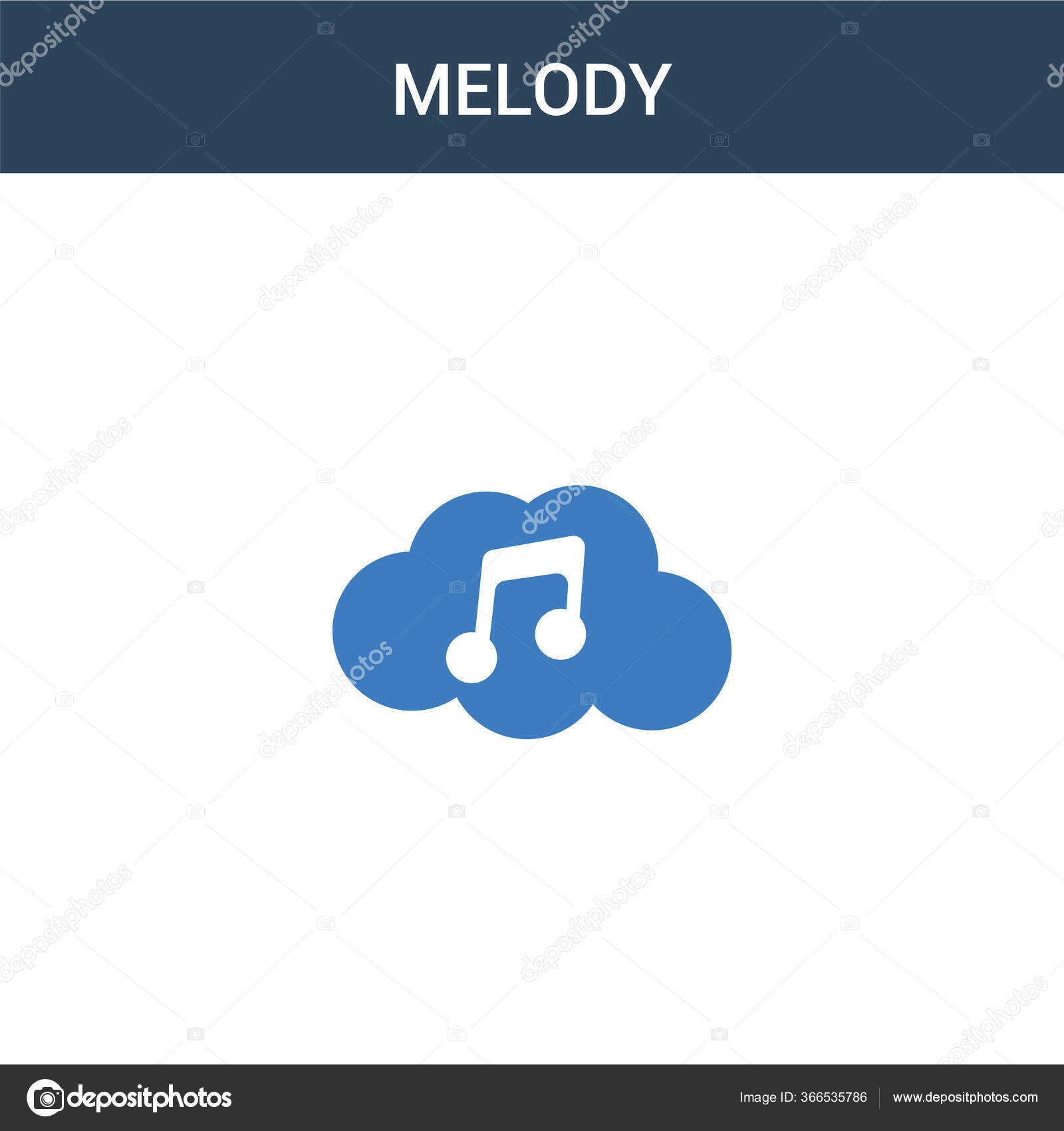 Two Colored Melody Concept Vector Icon Color Melody Vector Illustration ...