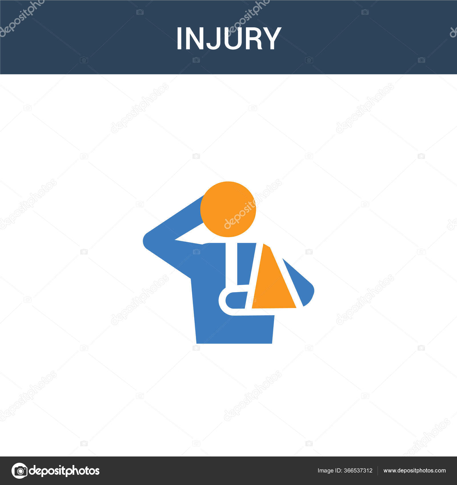 Two Colored Injury Concept Vector Icon Color Injury Vector Illustration ...