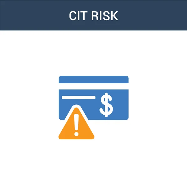 dos icono de vector de concepto de riesgo cit de color. 2 color cit ...