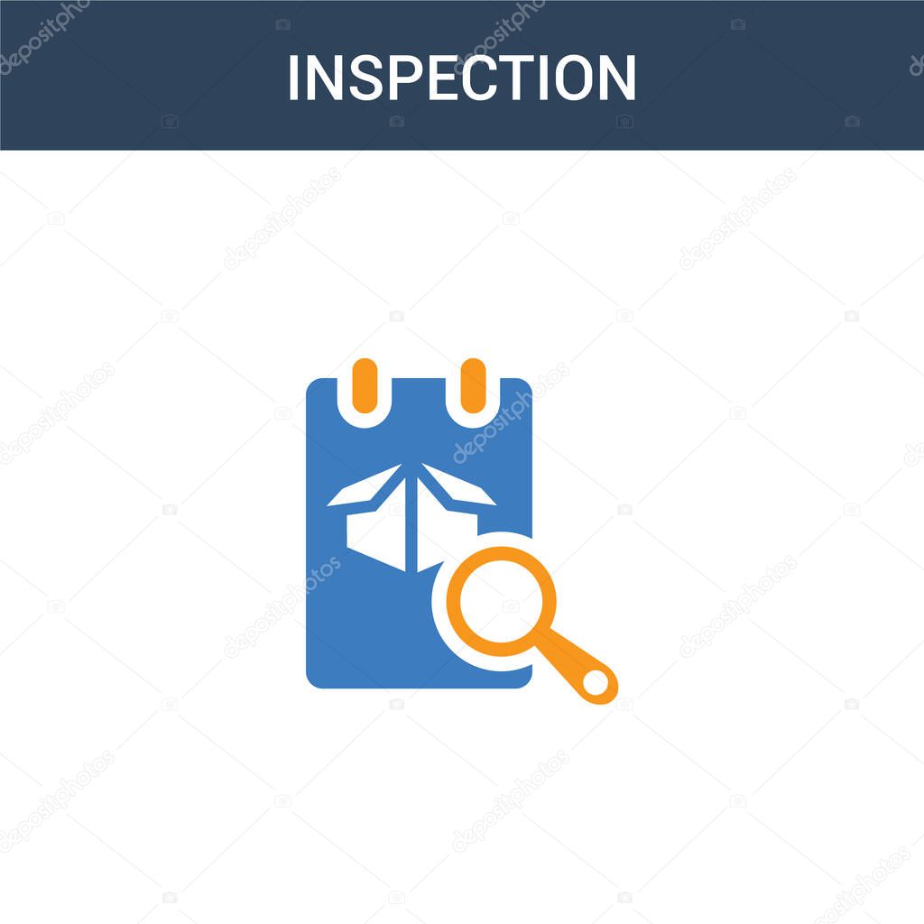 dos de color concepto de inspección icono vectorial. 2 ilustración de ...
