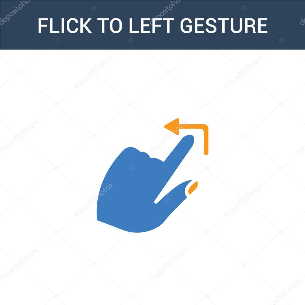dos colores Flick to Left icono de vector de concepto de gesto ...