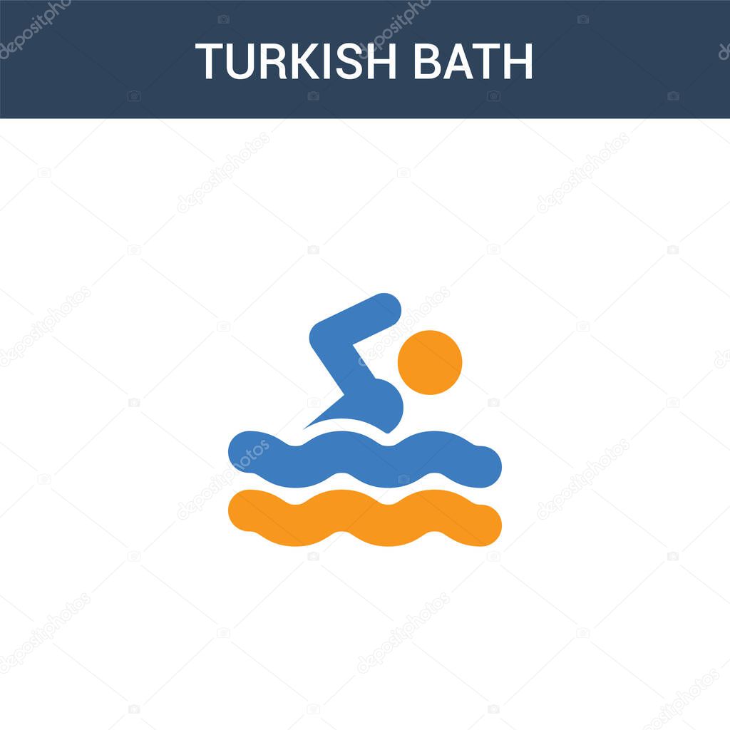 dos de color turco concepto de baño icono de vectores. 2 color turco ...