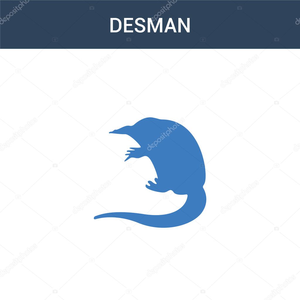 dos colores Desman icono de vector concepto. 2 ilustración vectorial ...