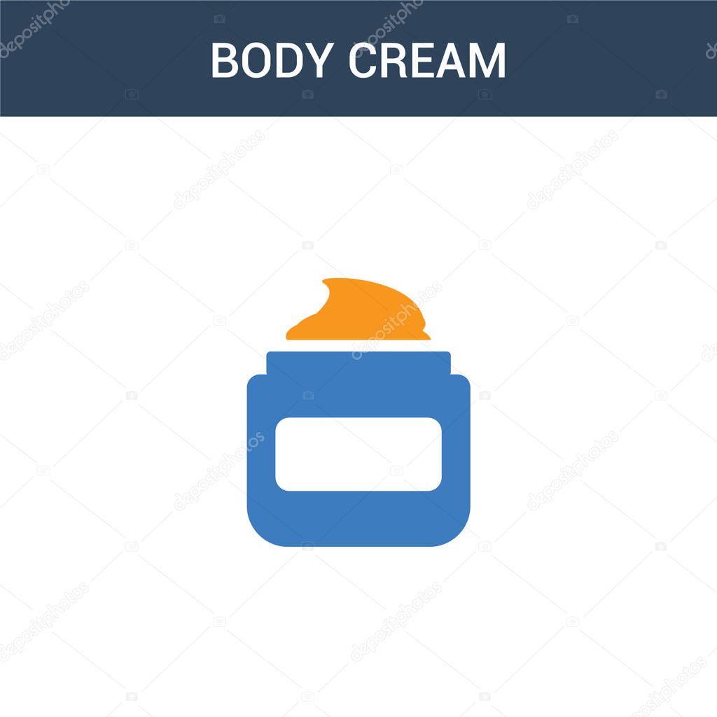 dos icono de vector de concepto de crema de cuerpo de color. 2 color ...