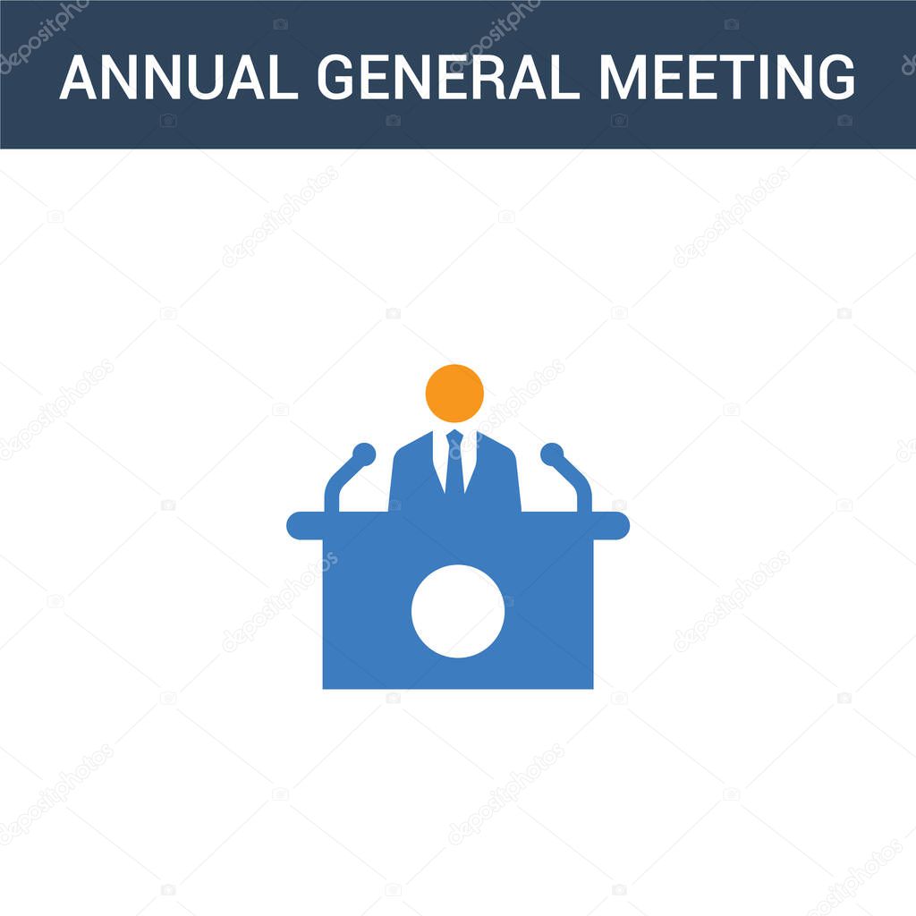 dos colores Junta General Anual (AGM) icono de vector concepto. 2 color ...
