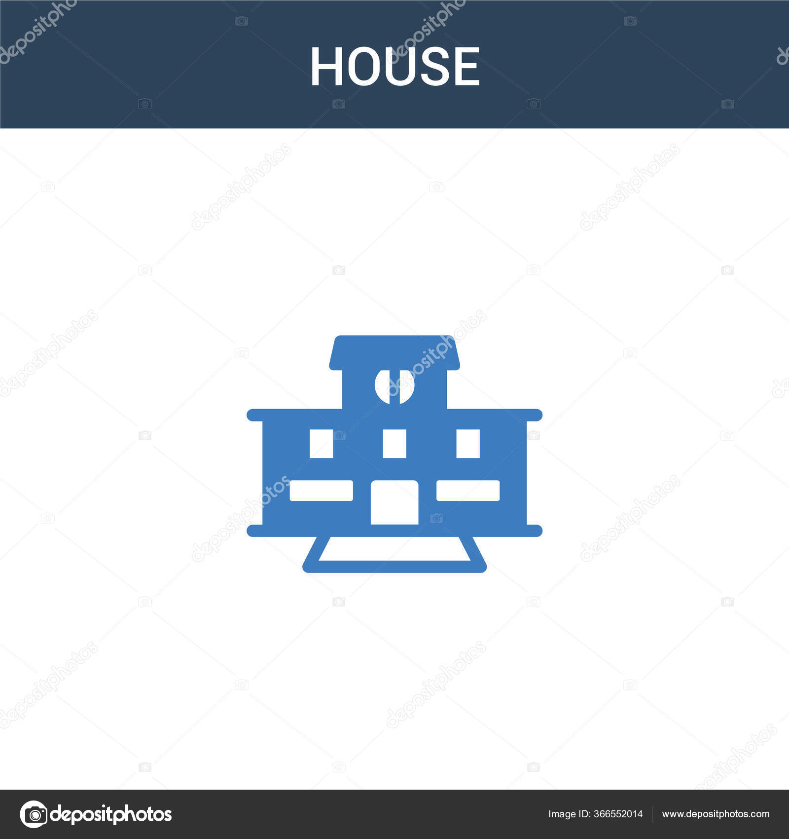 Two Colored House Concept Vector Icon Color House Vector Illustration ...