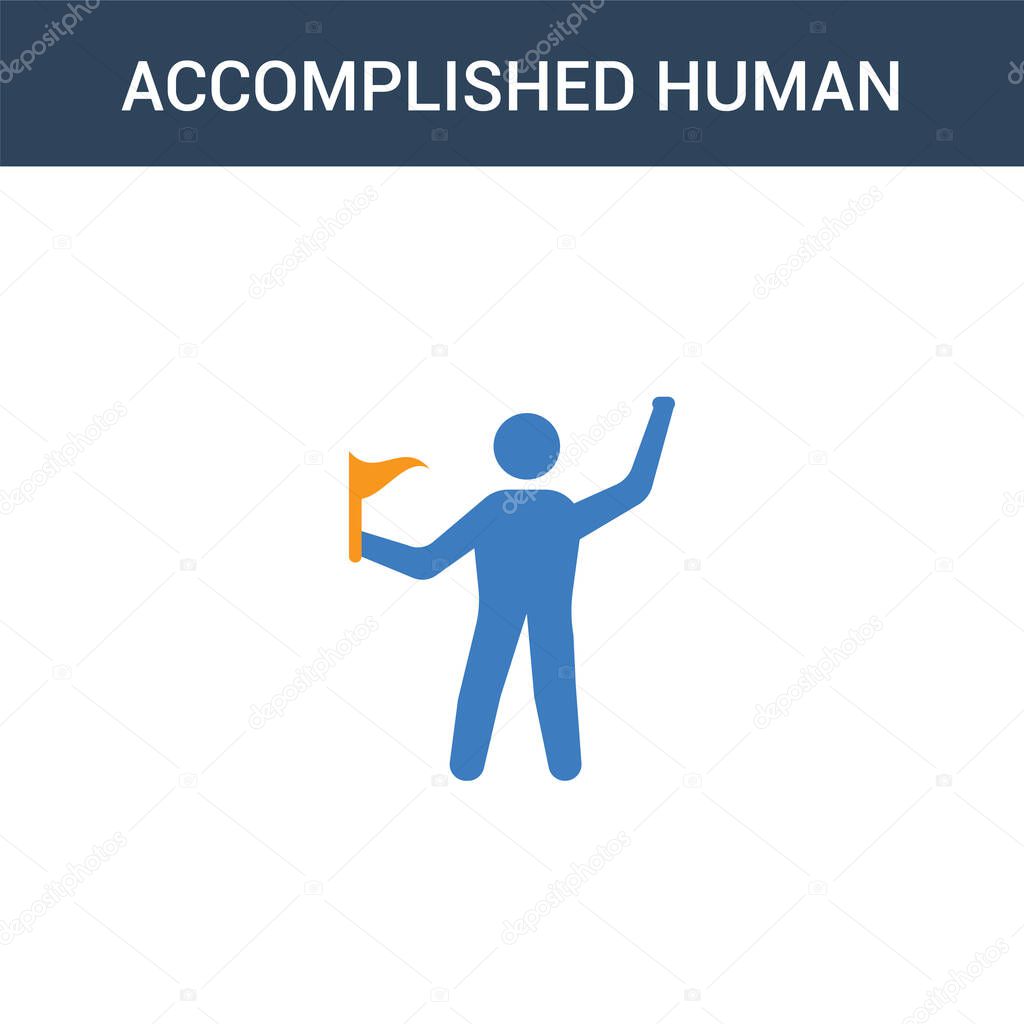 dos iconos de vector concepto humano consumado de colores. 2 ...