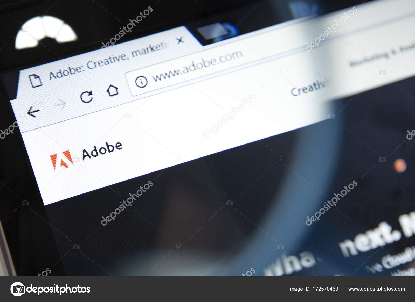 Paris, France - October 19, 2017 : Photo of Adobe homepage on a — Stock ...