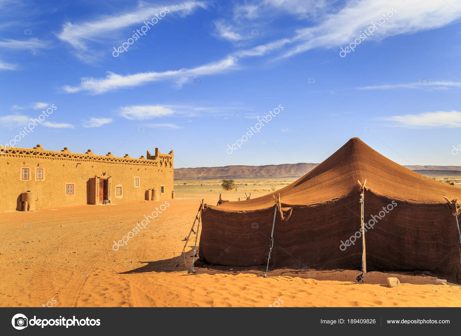 Bedouin tent with clear blue sky above it Stock Photo by ©Pixinooo ...