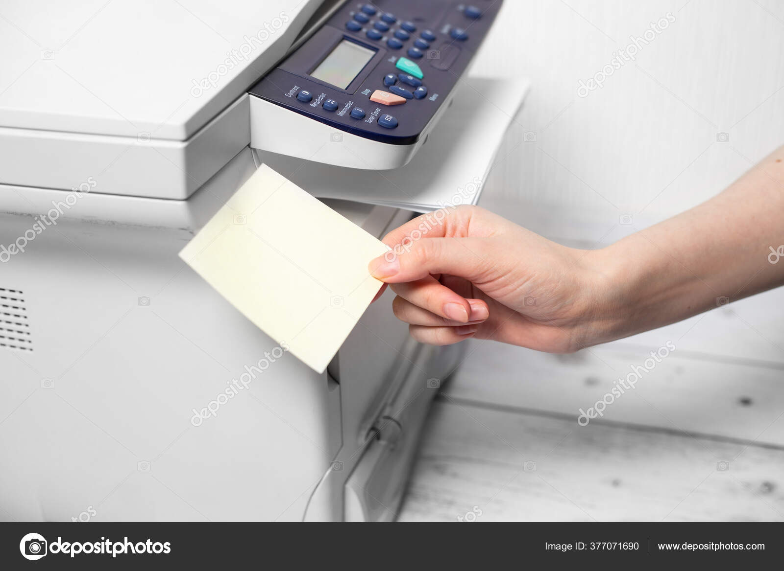 Printer Copier Scanner Color Background Office Table Copy Space Stock ...