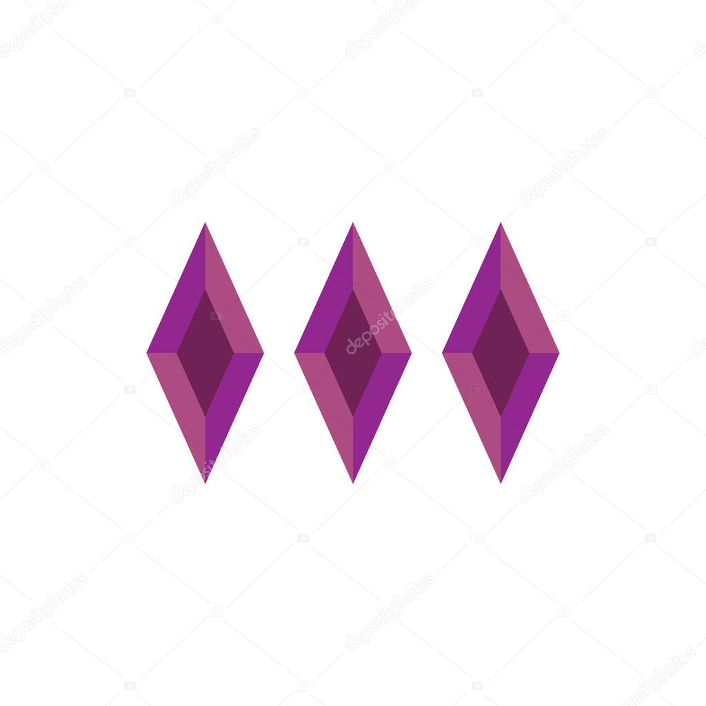Triple 3D Purple Diamond logo vector de diseño 2022