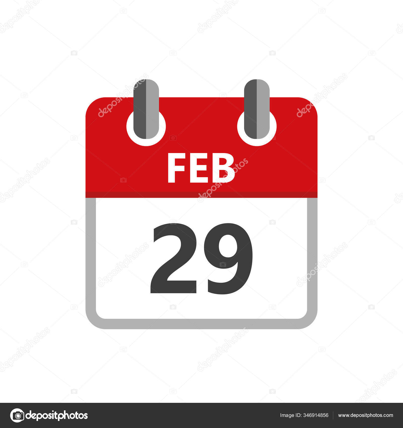 29 de febrero en el calendario del año bisiesto Vector de stock por ...