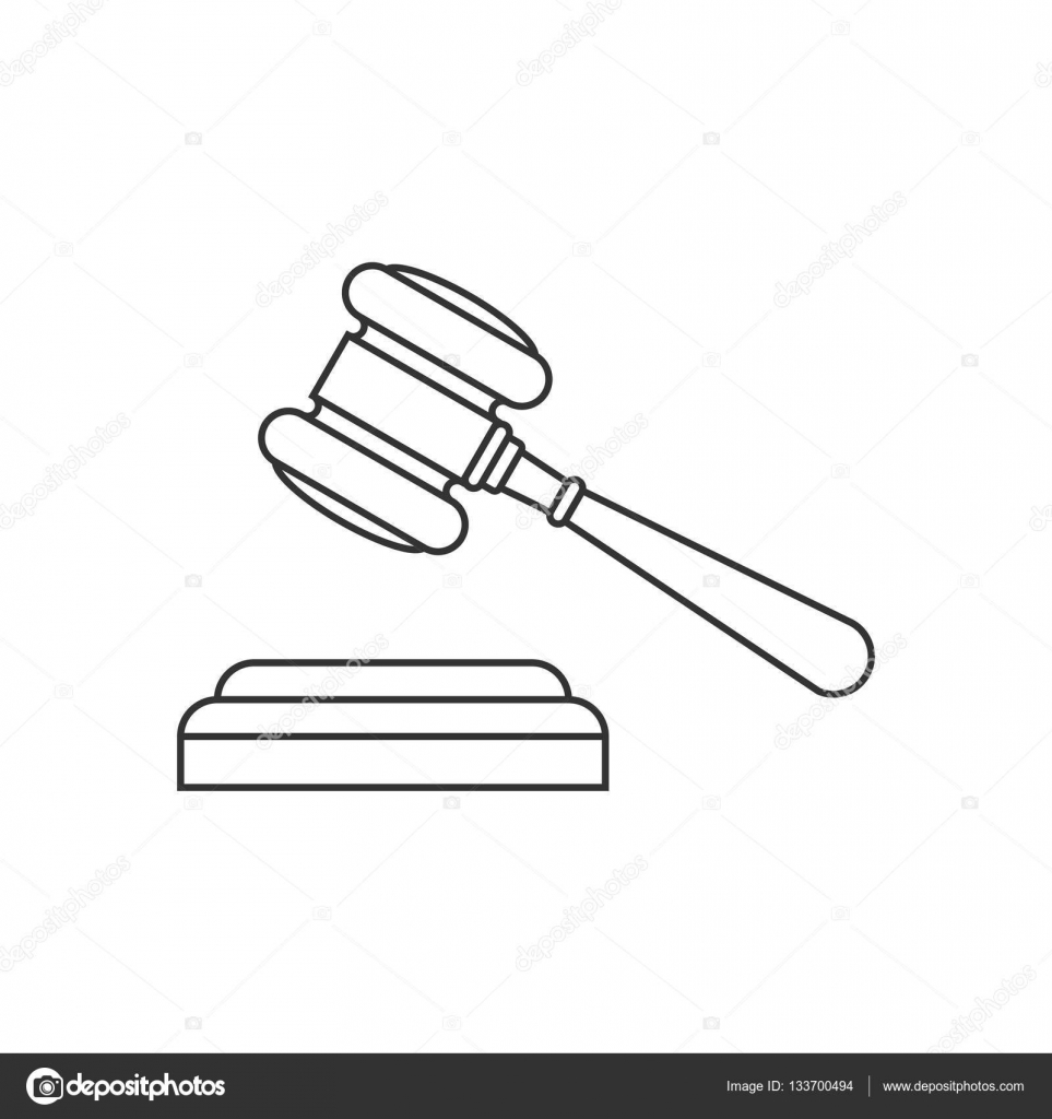 Judge gavel line icon Stock Vector Image by ©Pixelalex #133700494