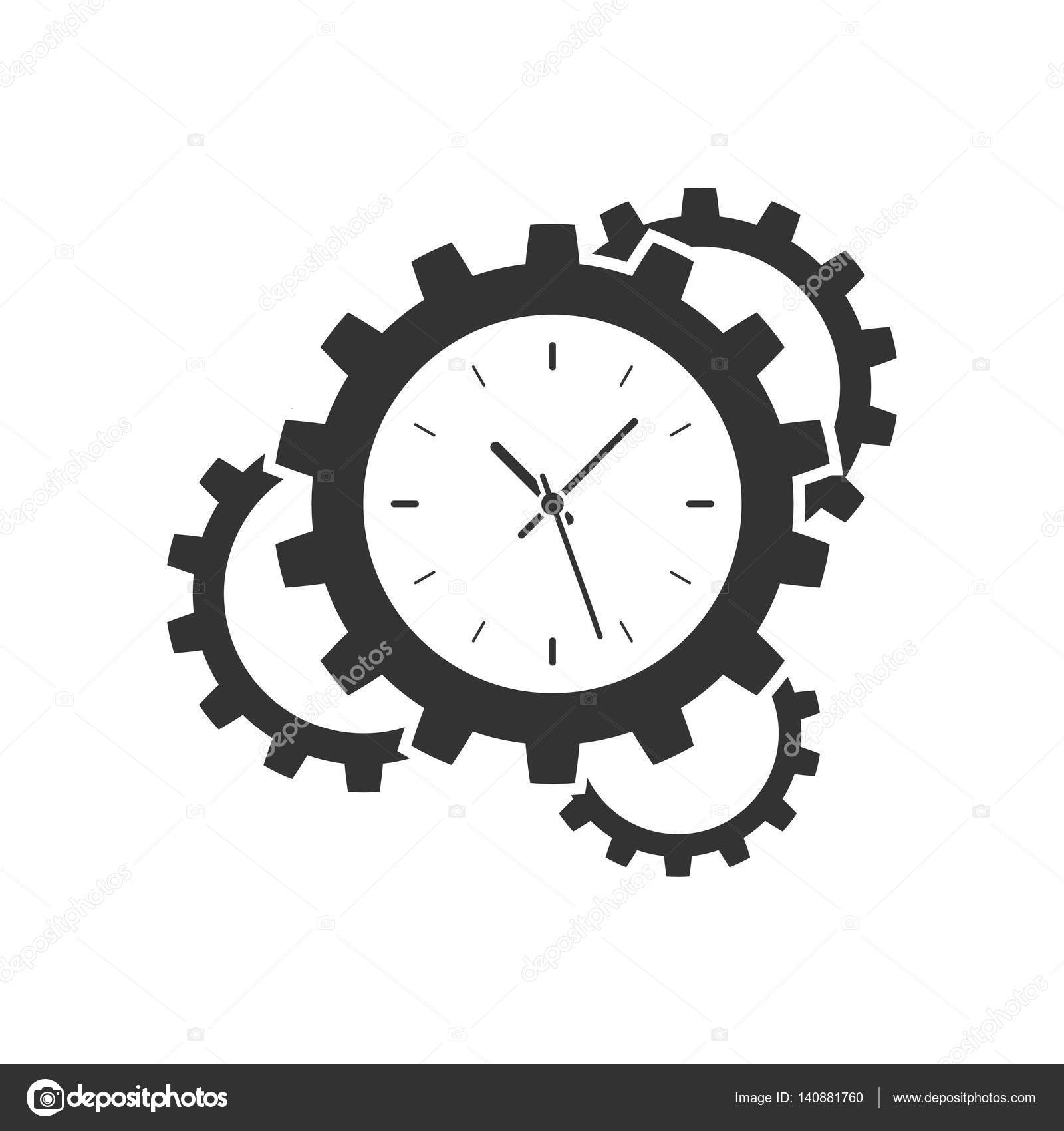 Clock Gears Black And White