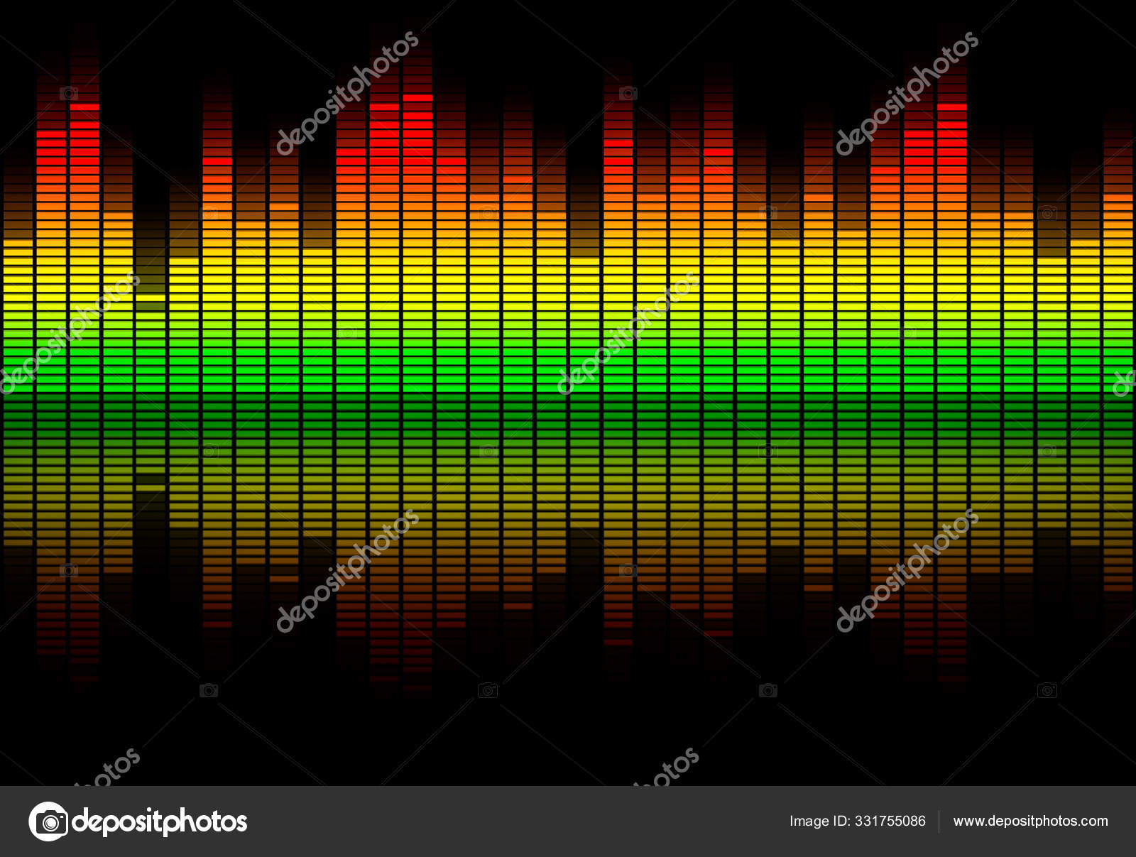 Colorful retro audio equalizer bars with sound spectrum colors from ...