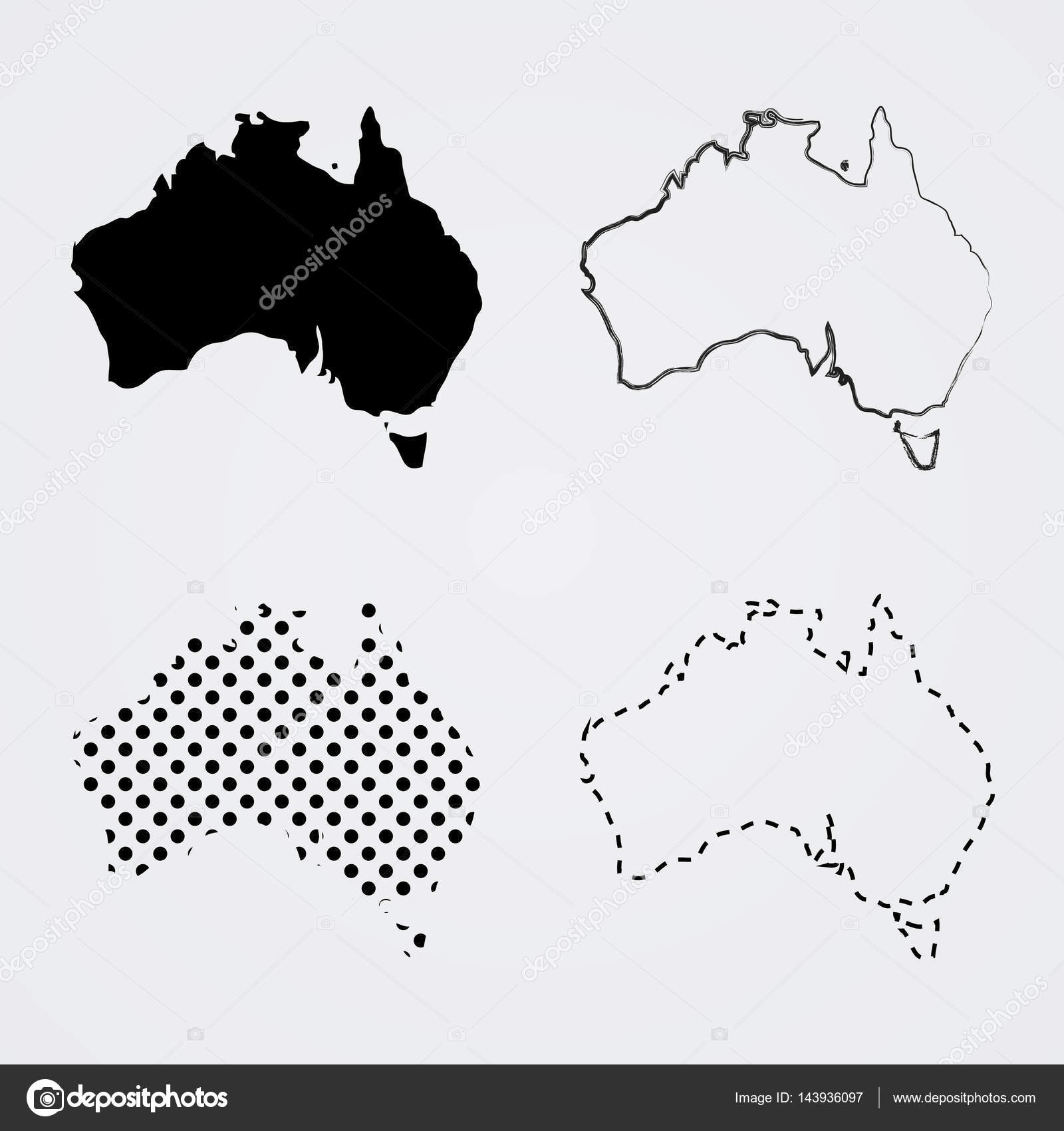 Set of Australian Maps Stock Vector by ©Mark86 143936097