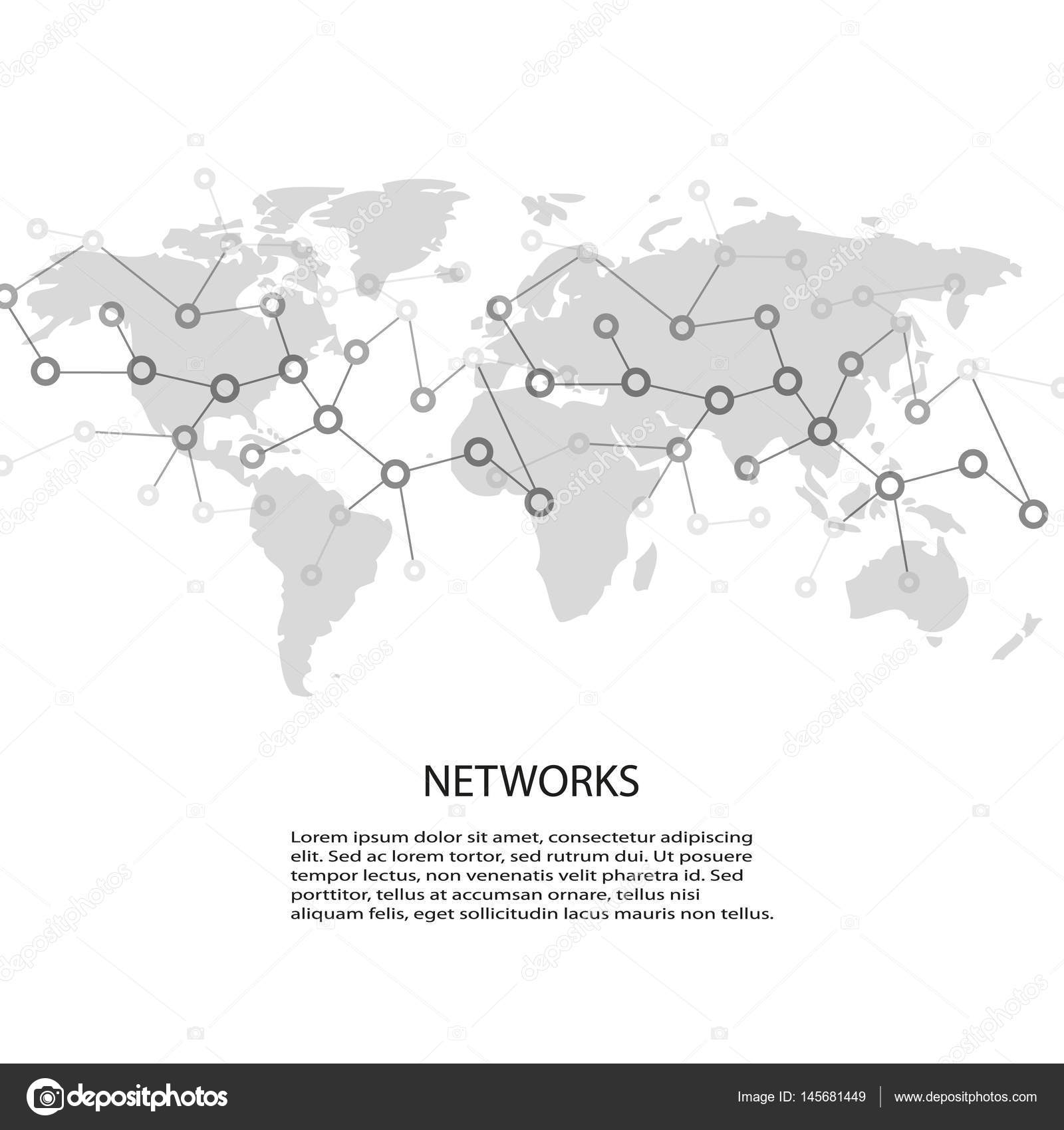 Networks with World Map Stock Vector Image by ©Mark86 #145681449