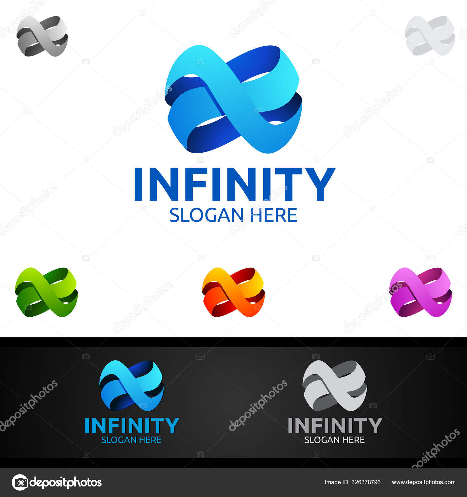 Infinity loop logo icon. Vector unlimited infinity, endless line shape ... Infinity loop logo icon. Vector unlimited infinity, endless line shape ...