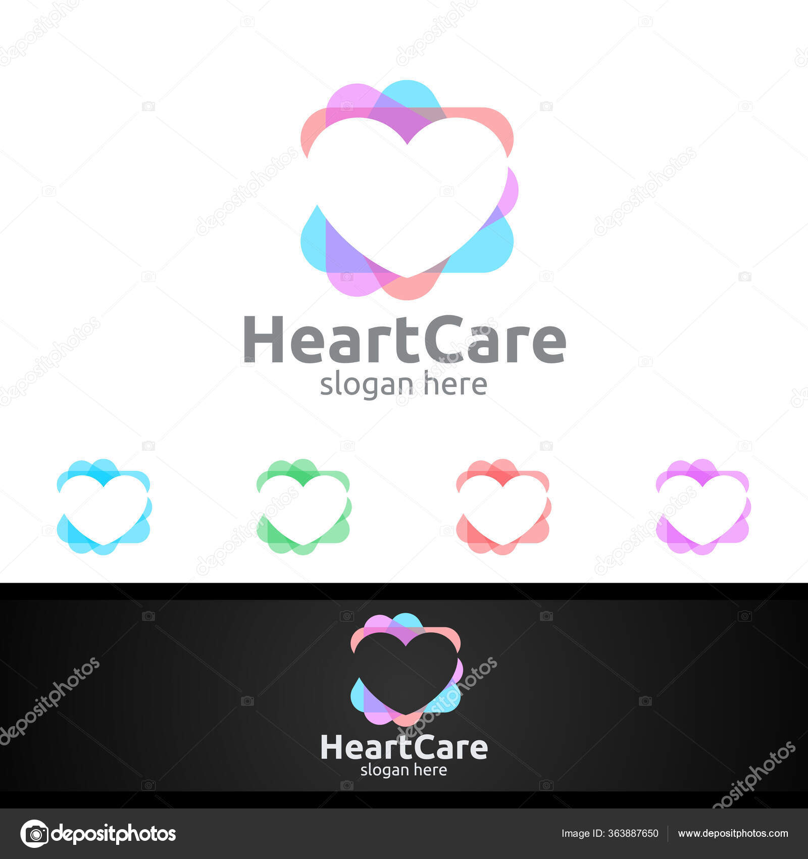 True Love Heart Vector Logo Design Health Care Medical Wellness — Stock ...