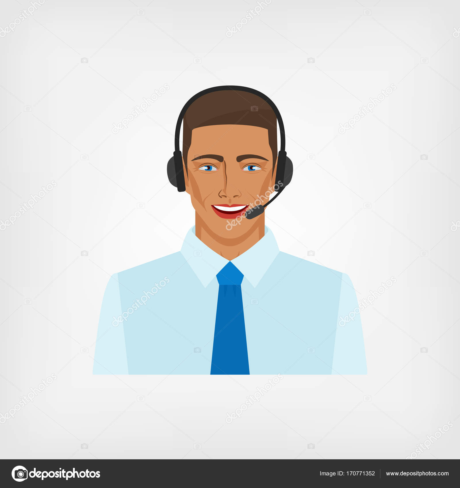 Young man operator call center Stock Vector by ©natbasil 170771352