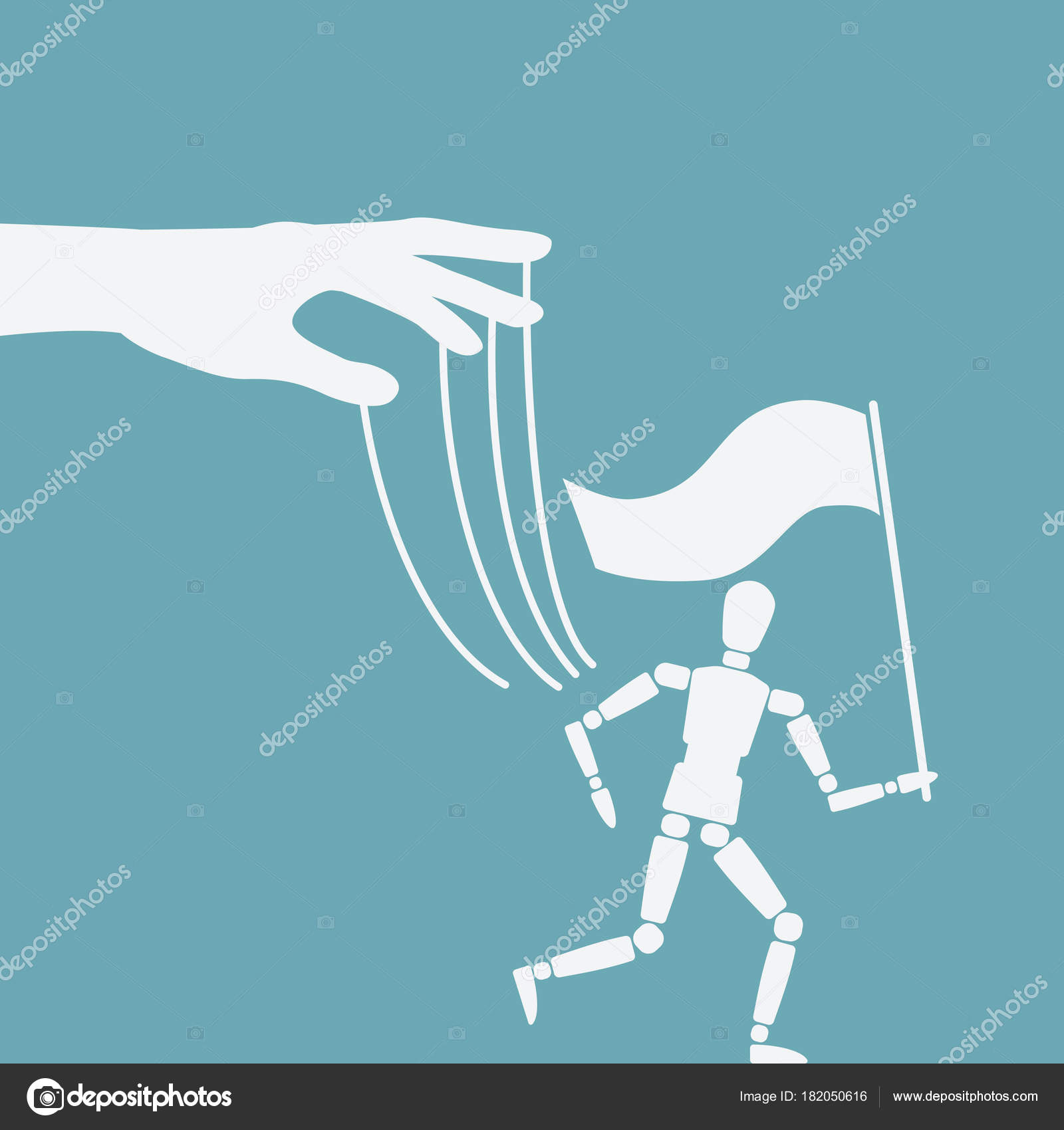 Puppet escaping to freedom. concept of liberation Stock Vector by ...