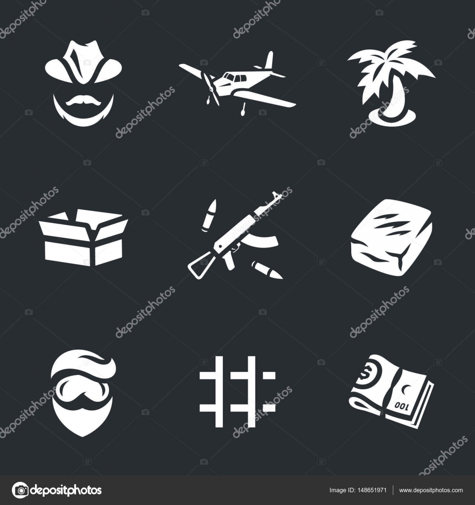 Vector Set of Drug lord Icons. Stock Vector by ©steinar14 148651971