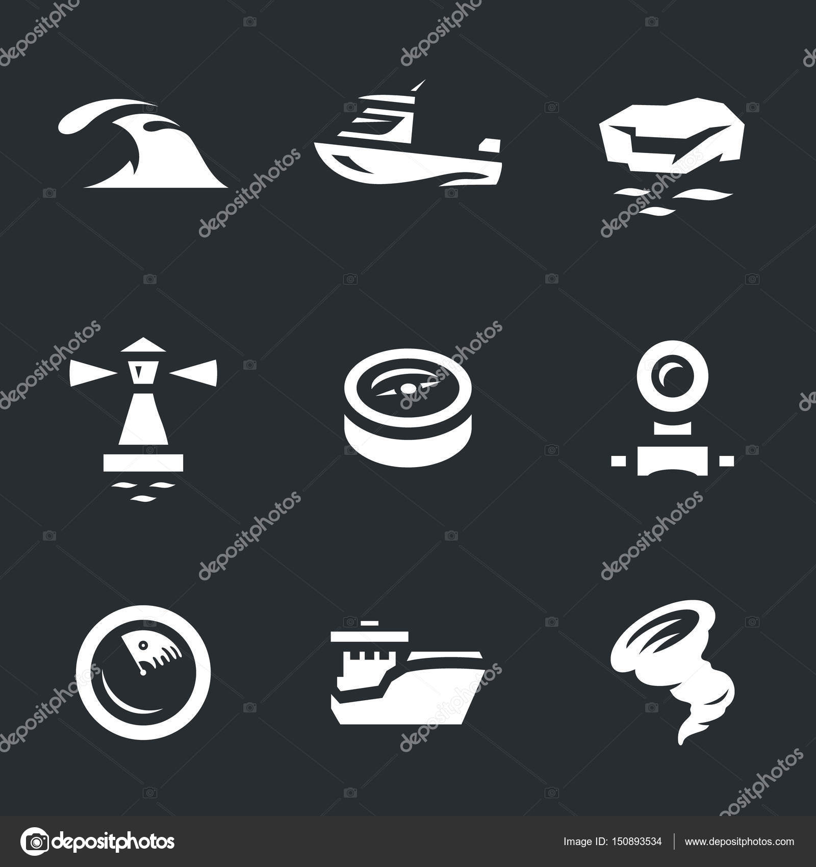 Vector Set of Sea navigation Icons. Stock Vector Image by ©steinar14 ...