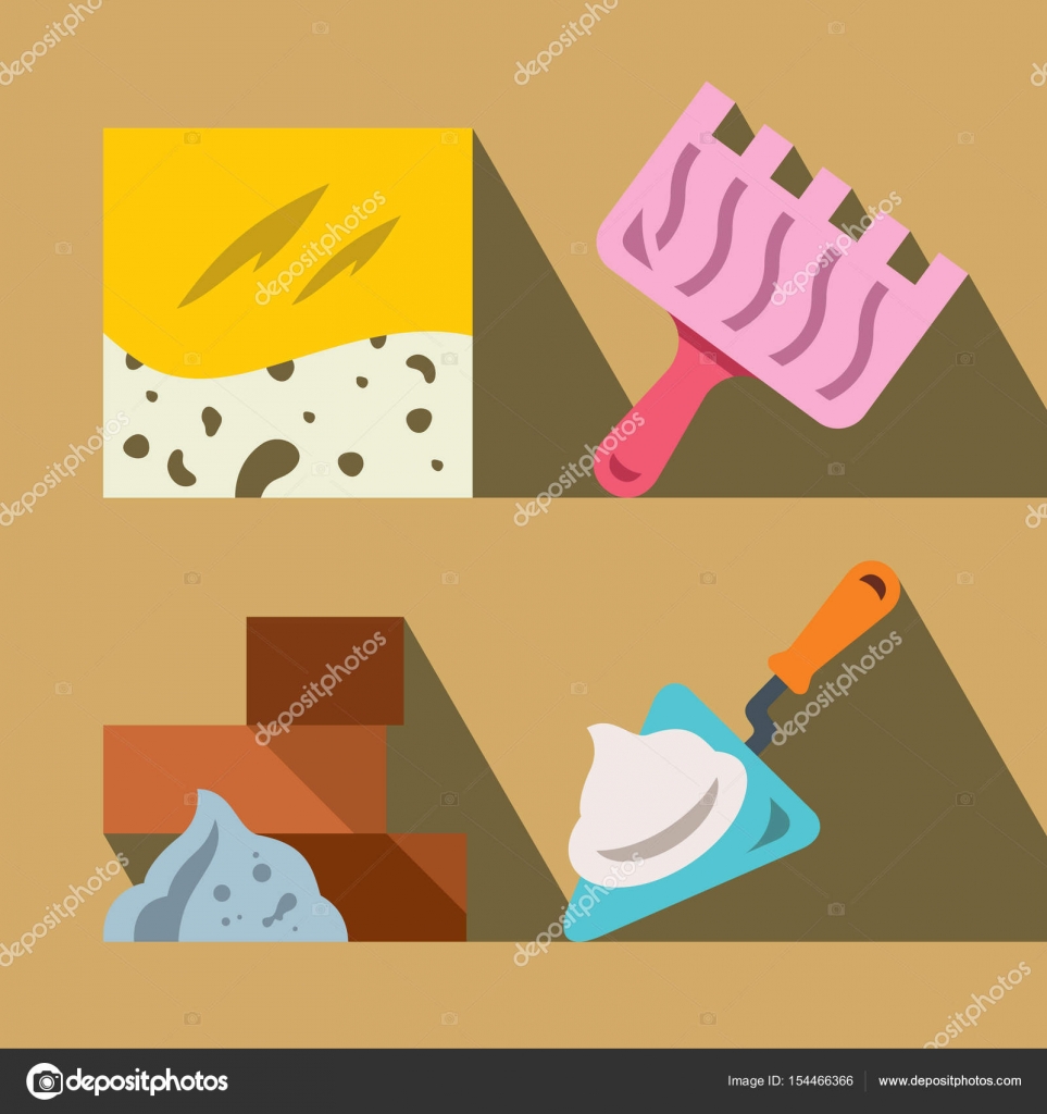 Vector Construction tools and materials. Flat style colorful Cartoon ...