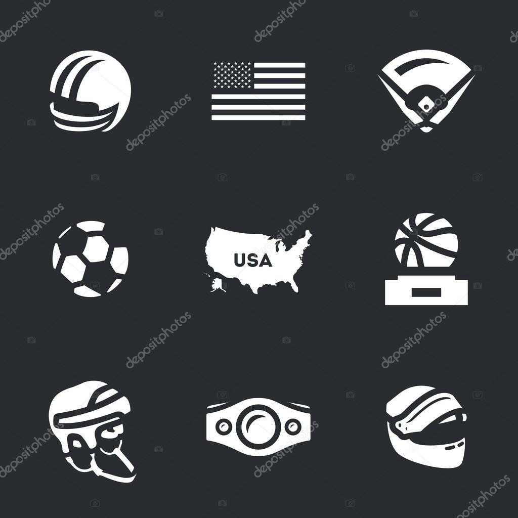 Conjunto Vector de América Símbolos Iconos. 2022